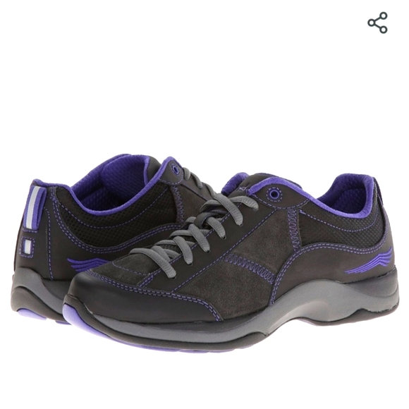 Dansko | Shoes | Dansko Sabrina Purple Grey Suede Leather Walking Lace ...